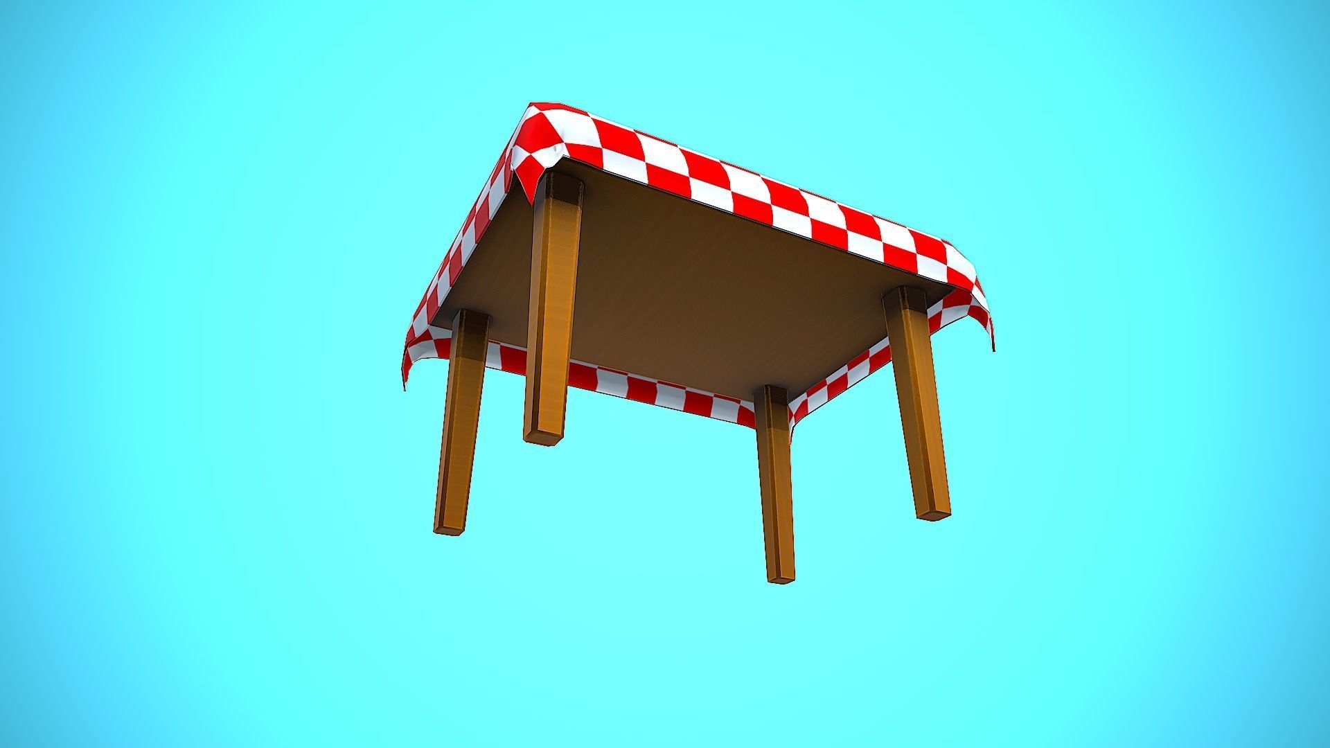 3D model TABLE 01 TABLECLOTH FURNITURE CARTOON STYLIZED VR / AR / low ...