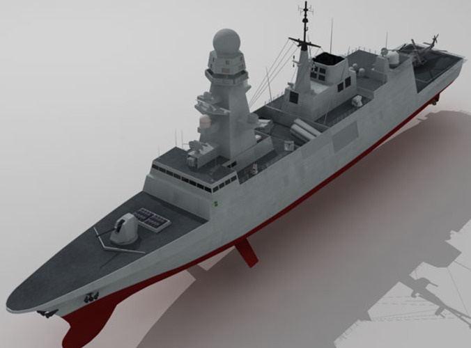 FREMM multipurpose frigate 3D Model OBJ 3DS FBX C4D DXF DAE - CGTrader.com