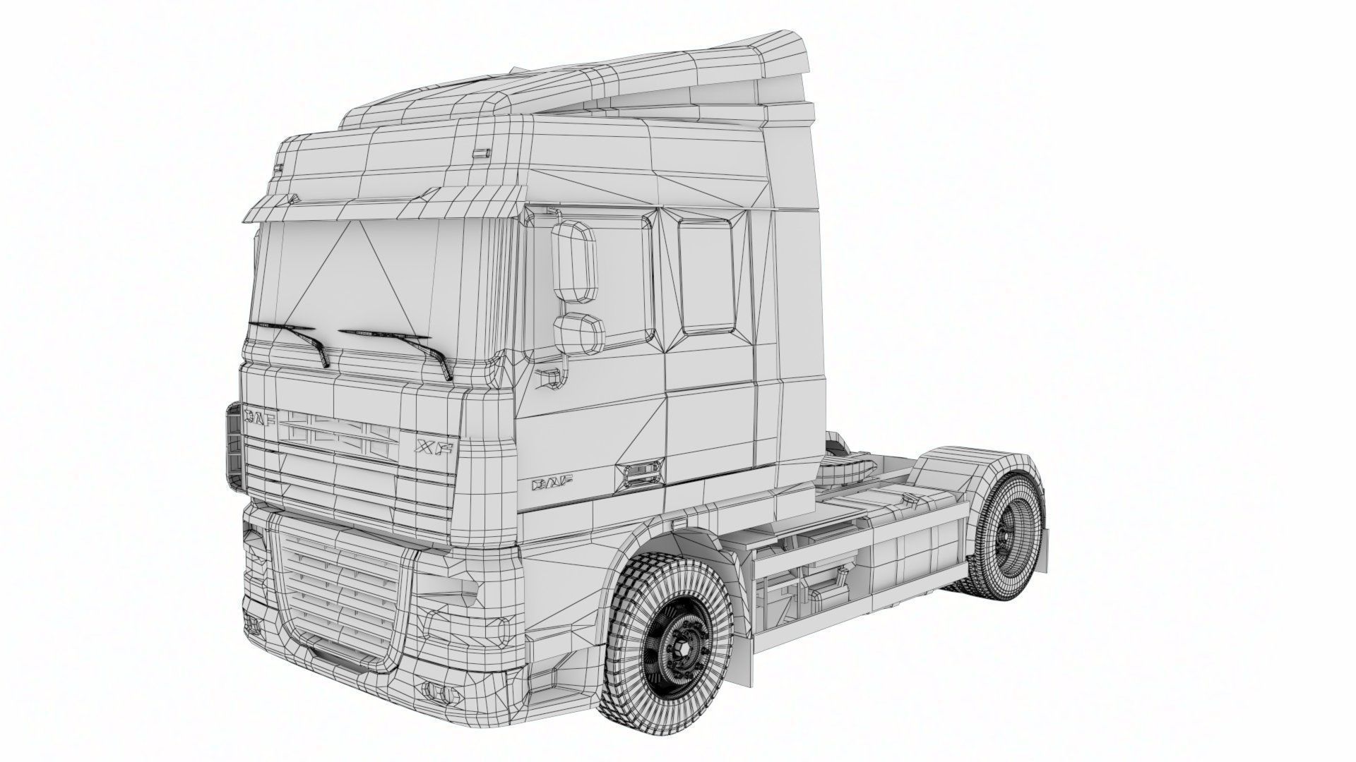 3D model Articulated DAF XF Truck Sleeper Cab VR / AR / low-poly | CGTrader