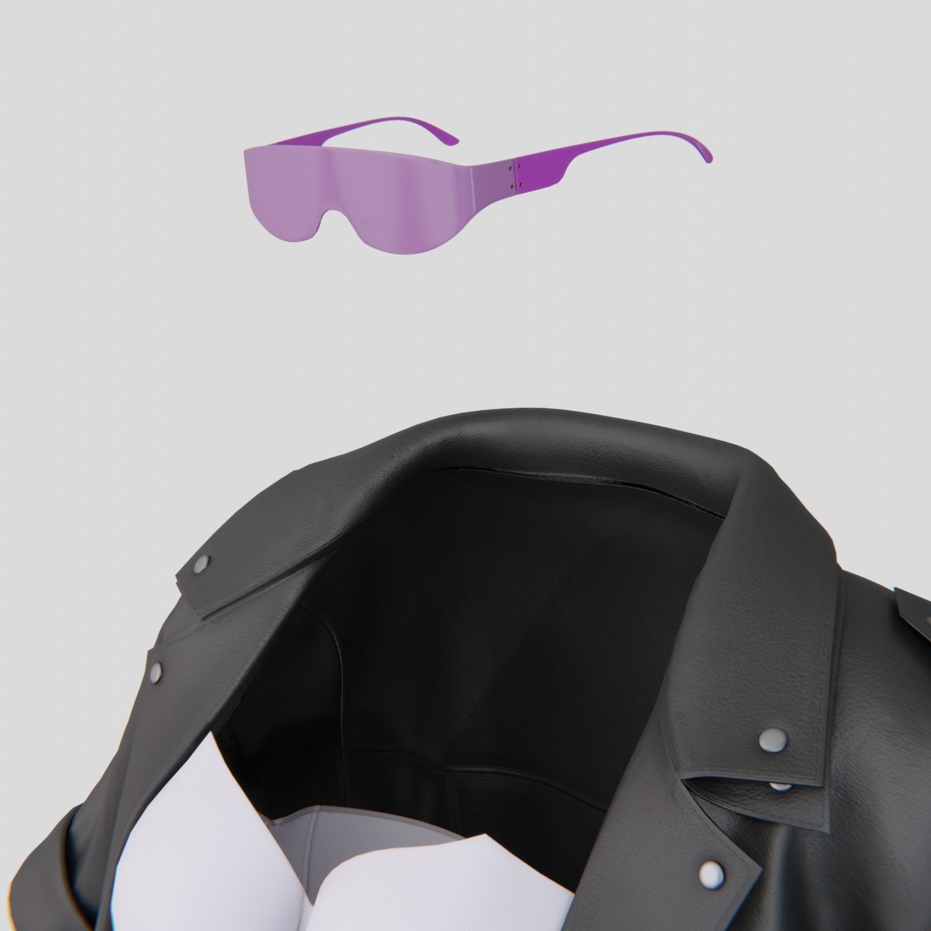 3d Model Gits Motoko Kusanagi Outfit Costume Set Vr Ar Low Poly