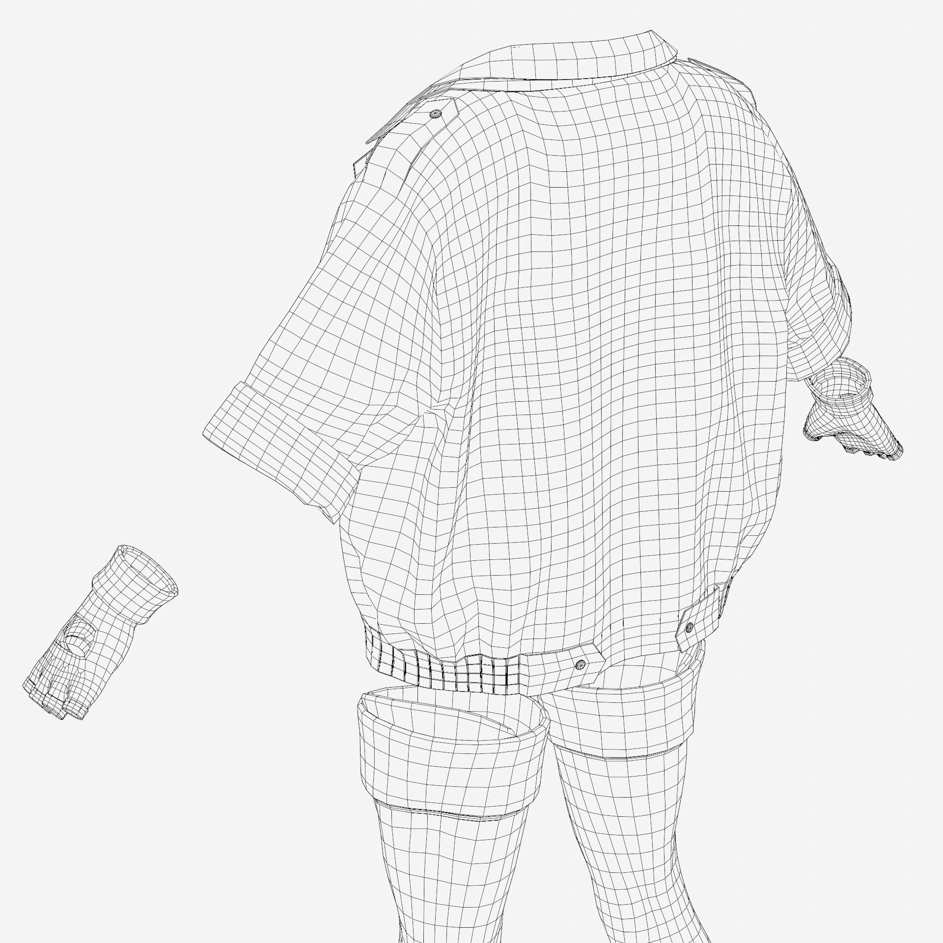 3d Model Gits Motoko Kusanagi Outfit Costume Set Vr Ar Low Poly
