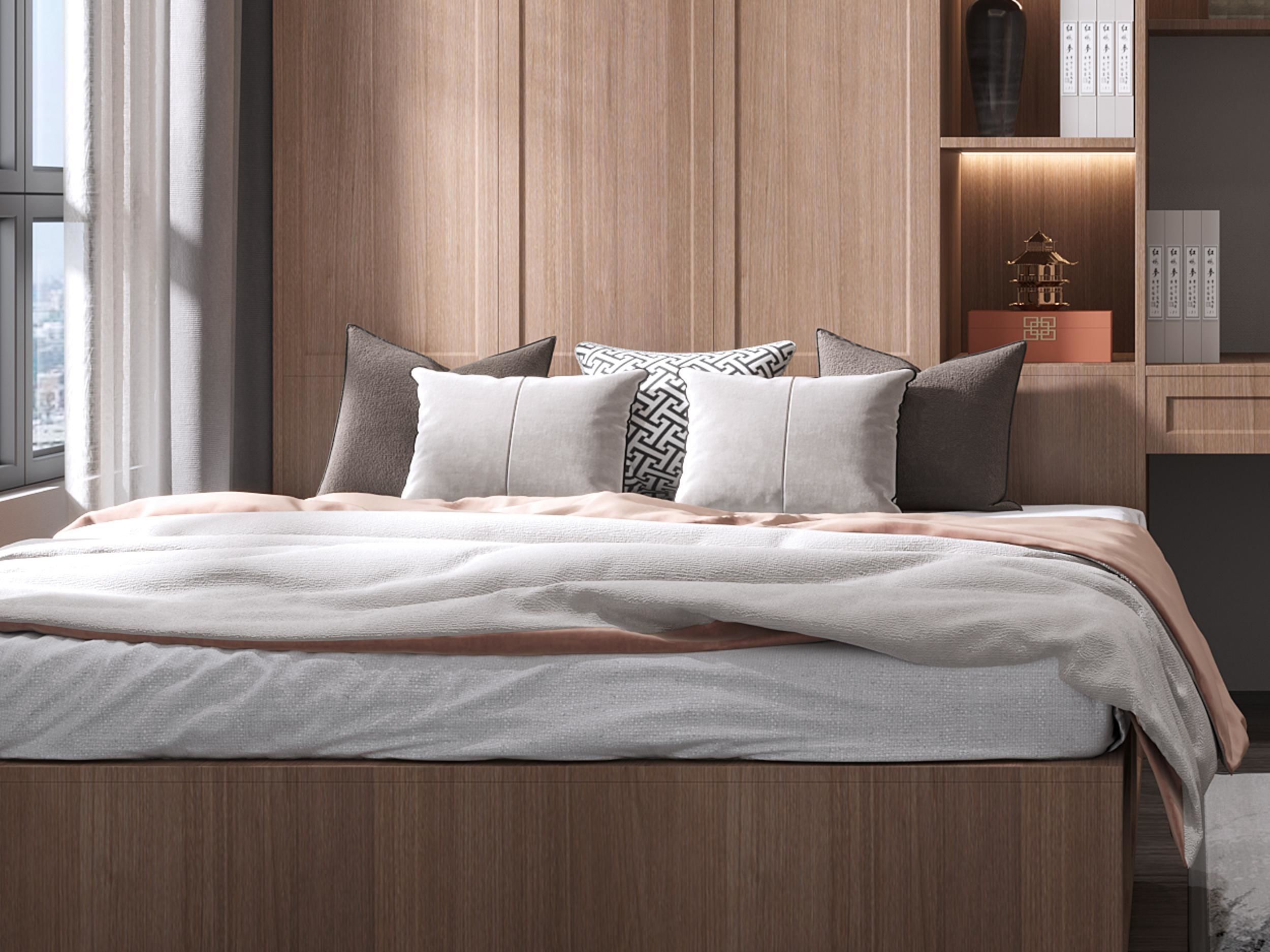 New bedroom Chinese tatami style 3D model | CGTrader