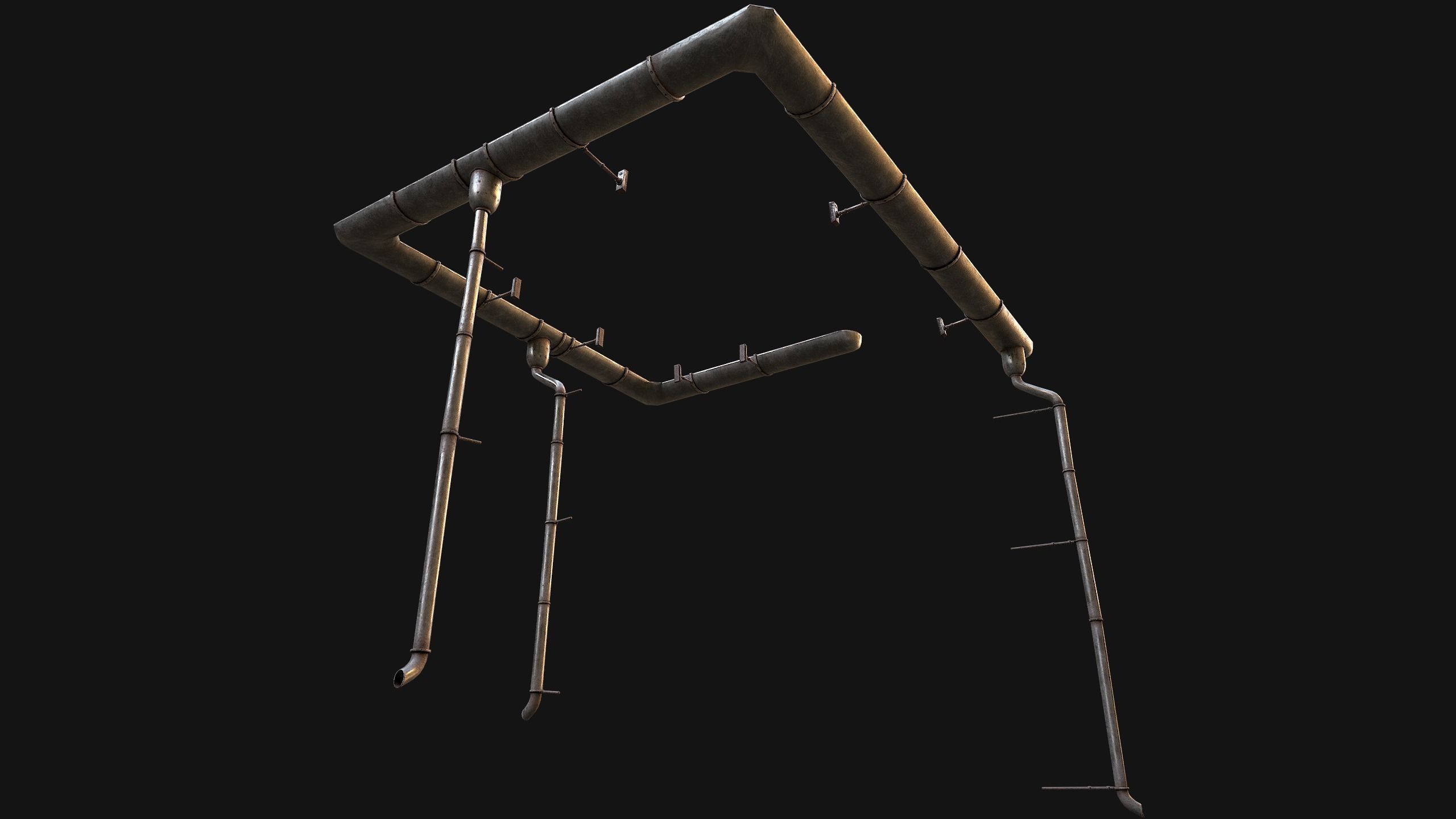 3D model Gutter System Medieval Roof VR / AR / low-poly | CGTrader