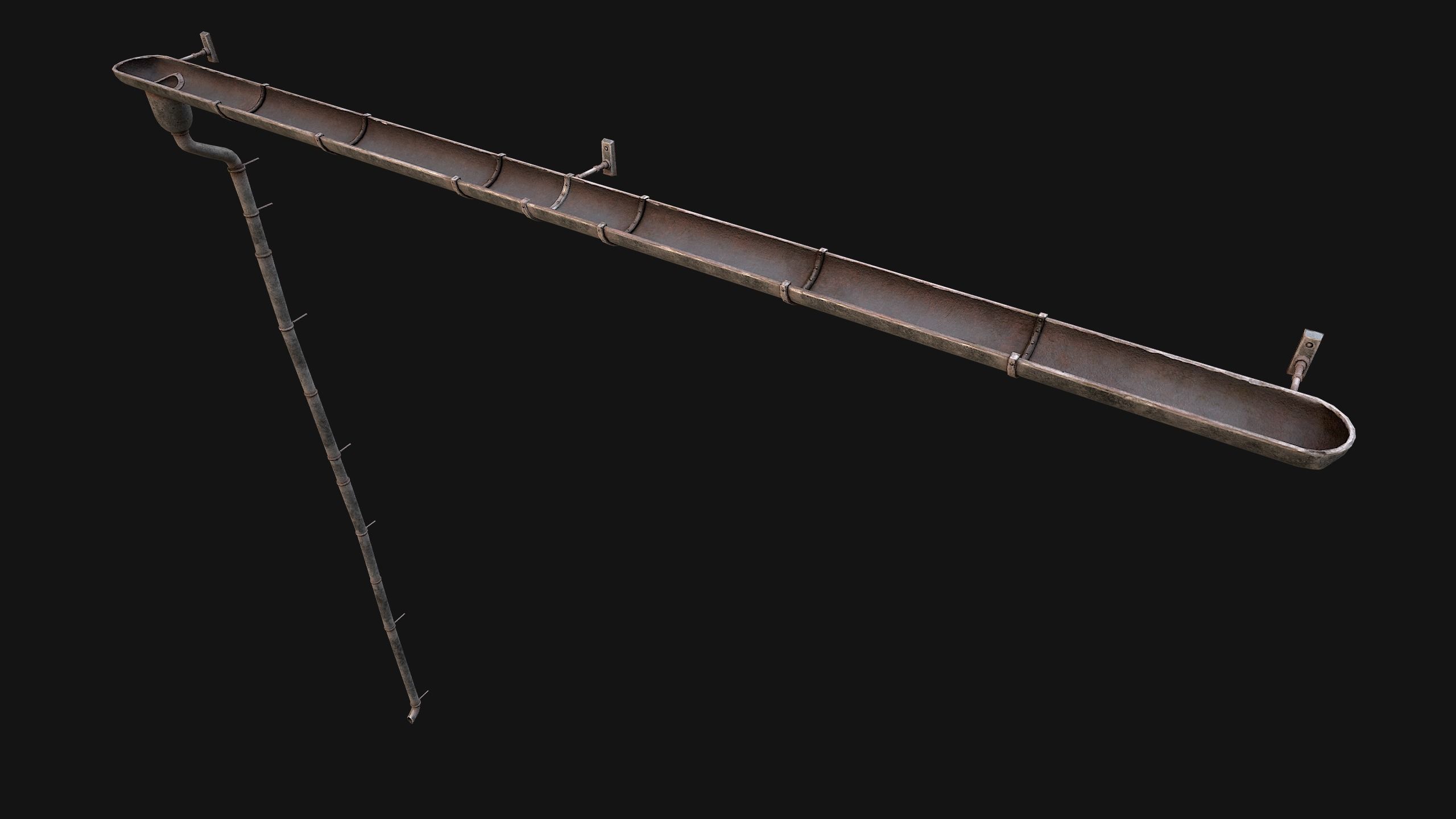 3D model Gutter System Medieval Roof VR / AR / low-poly | CGTrader