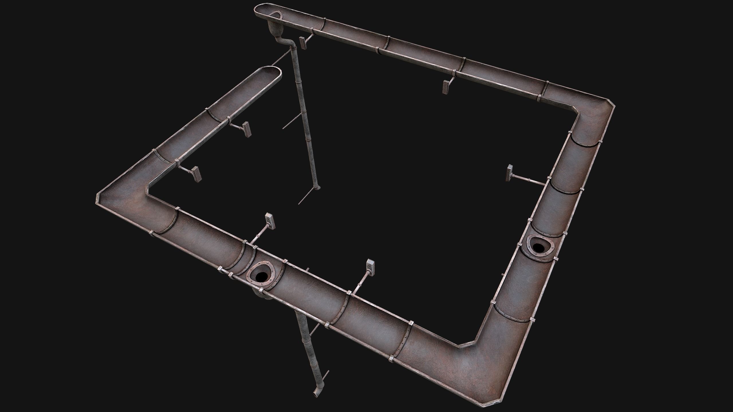 3D model Gutter System Medieval Roof VR / AR / low-poly | CGTrader