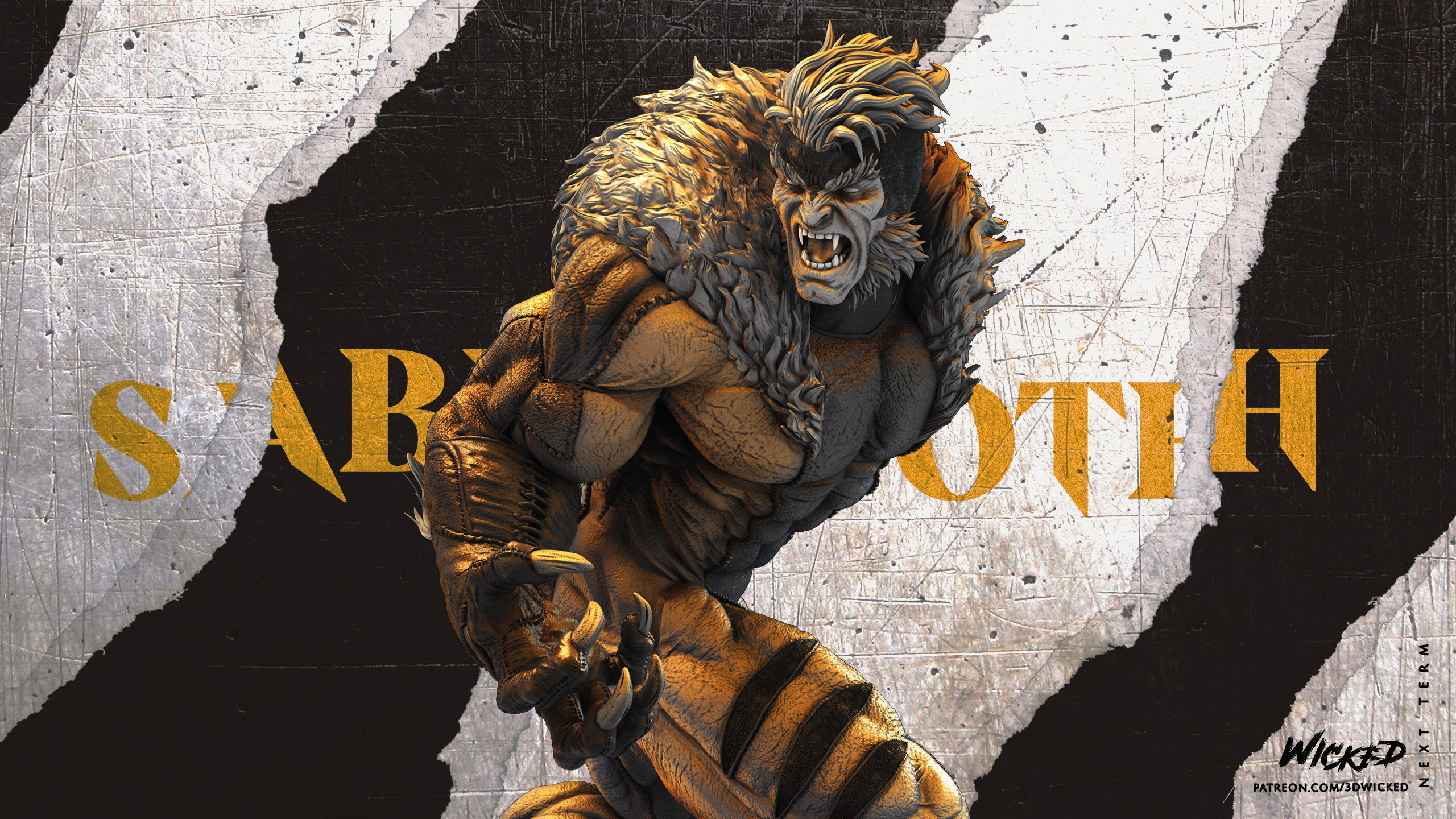 Wicked Marvel Sabretooth Sculpture Tested for 3D printing 3D model 3D ...