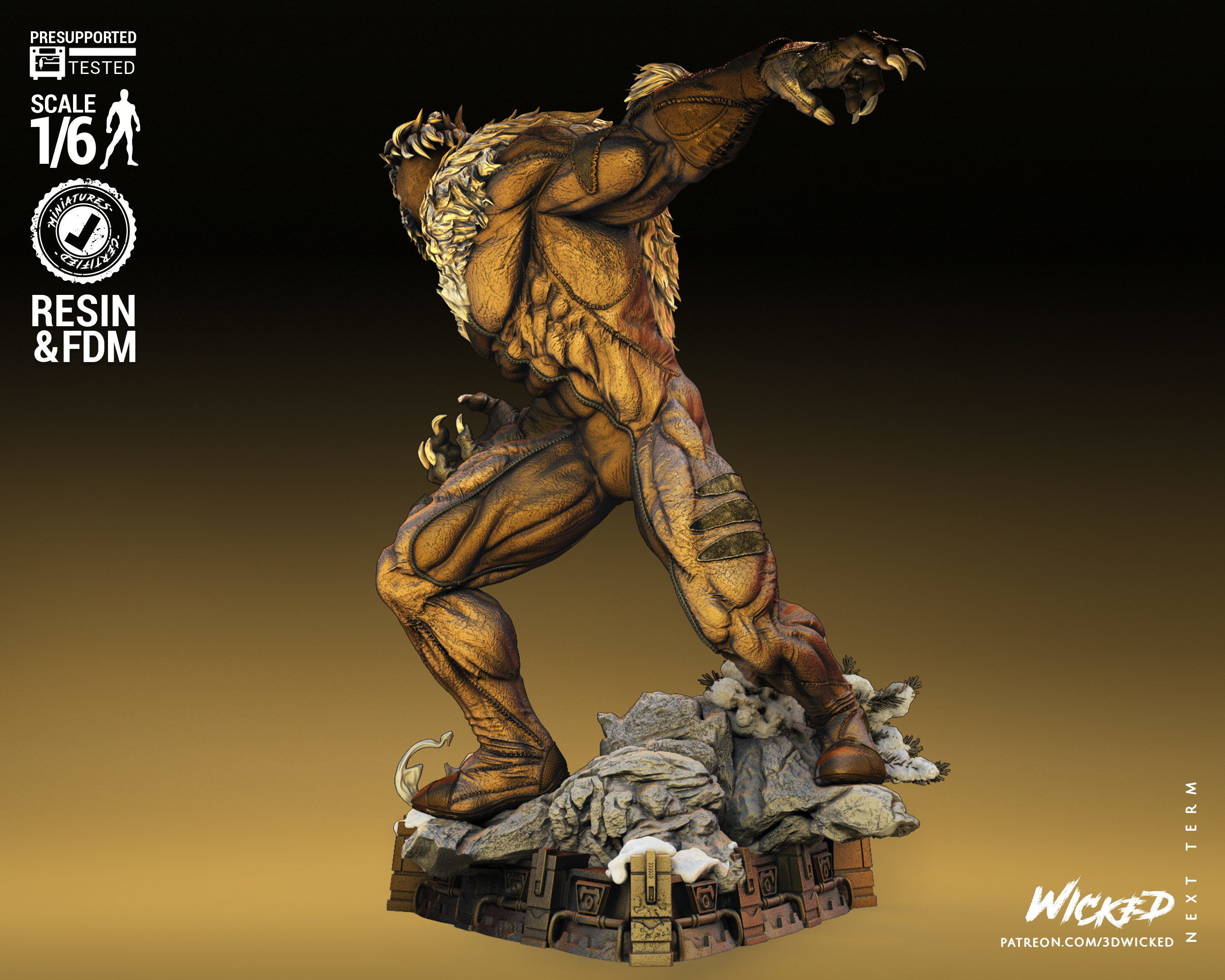 Wicked Marvel Sabretooth Sculpture Tested for 3D printing 3D model 3D ...