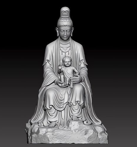 Bodhisattva statue 3D model | CGTrader