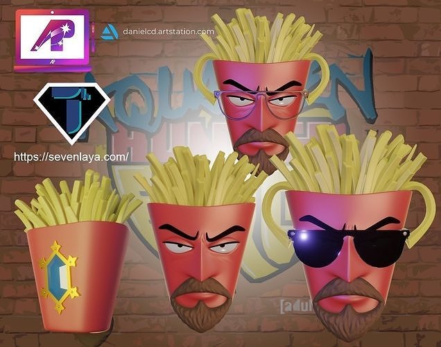 AquaTeen Hunger Force Frylock 3D model 3D printable | CGTrader