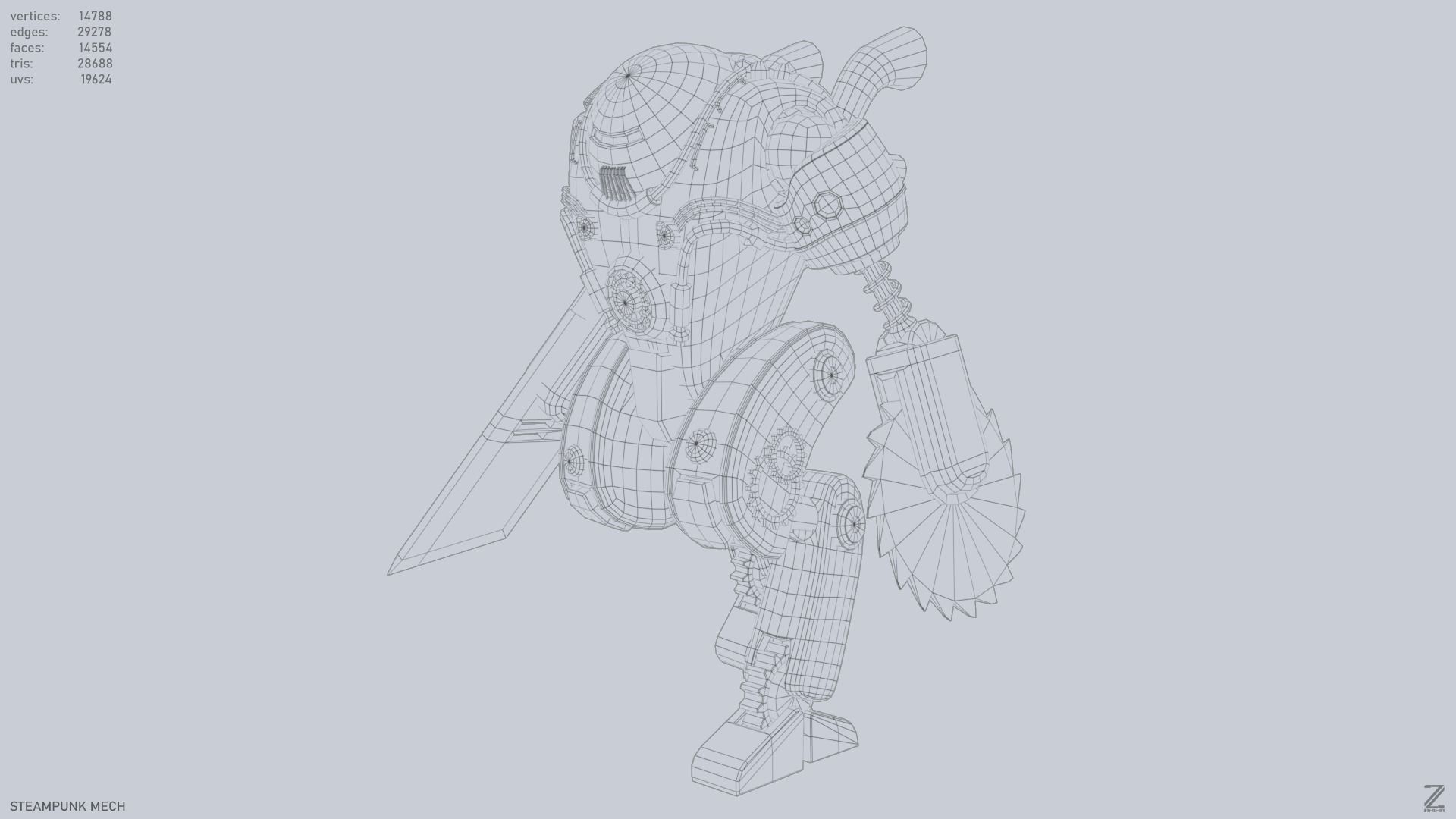 3D model Steampunk mech VR / AR / low-poly | CGTrader