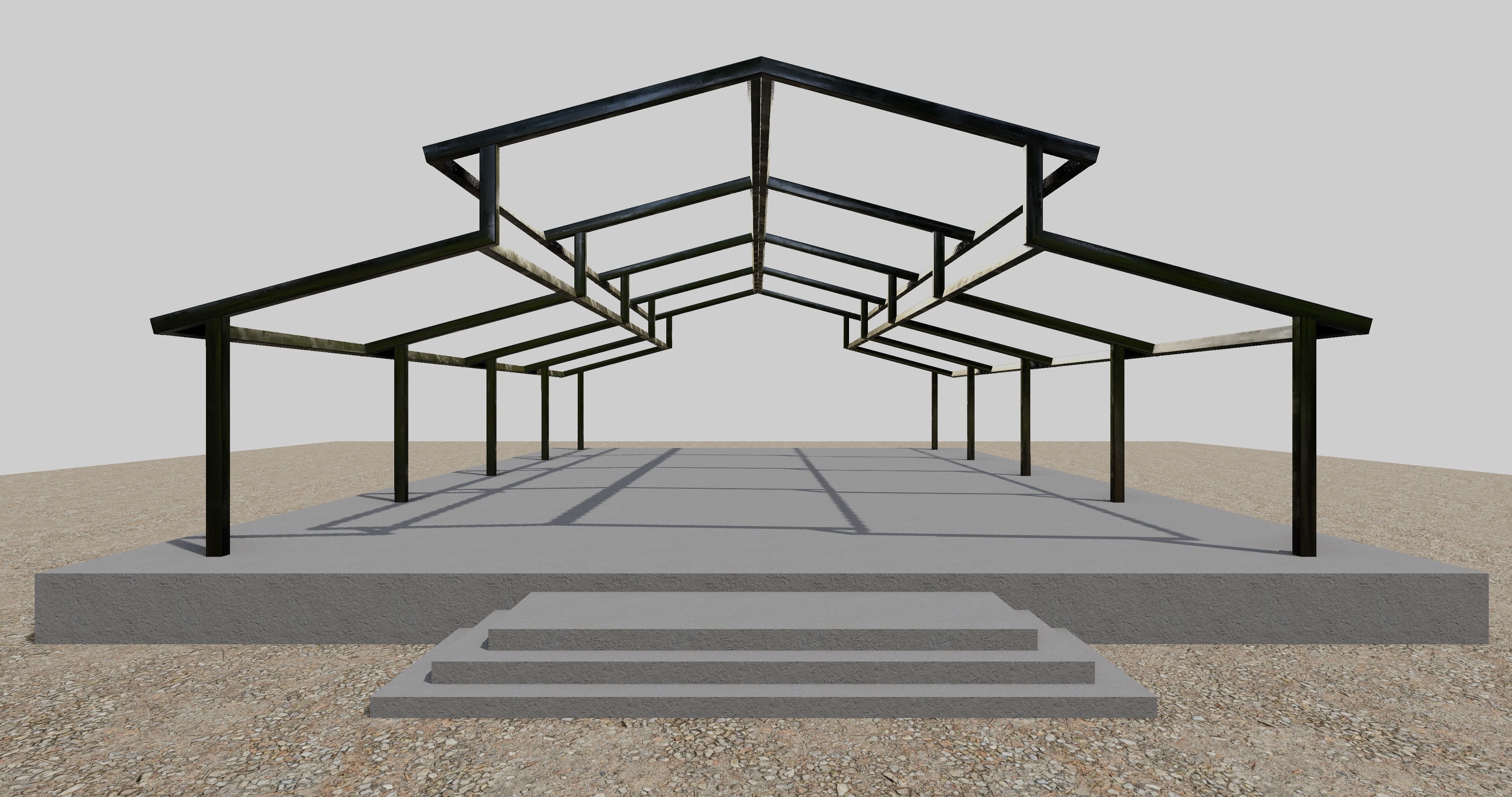 Steel Structure Warehouse - Type-5 3D model | CGTrader