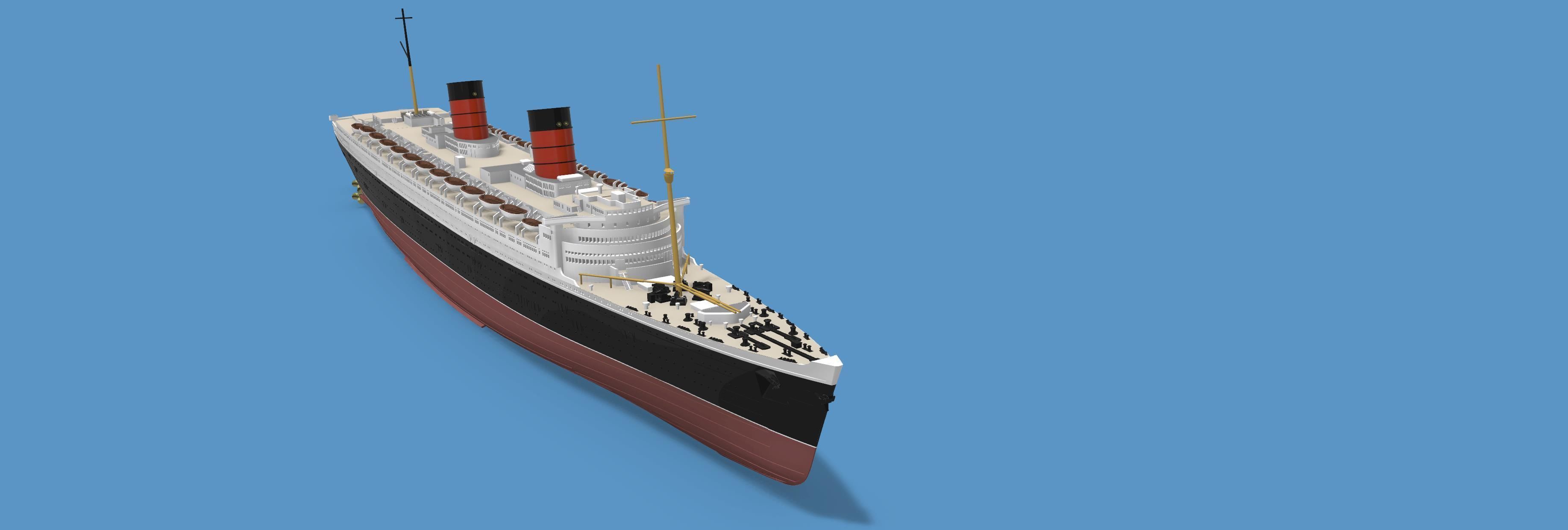 original RMS Queen Elizabeth ocean liner 3D print ready model 3D model ...