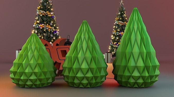 Parametric Christmas Tree set 3D model 3D printable | CGTrader