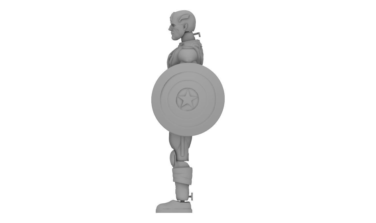 Captain America - ARTICULATED POSEABLE ACTION FIGURE 100mm 3D model 3D ...