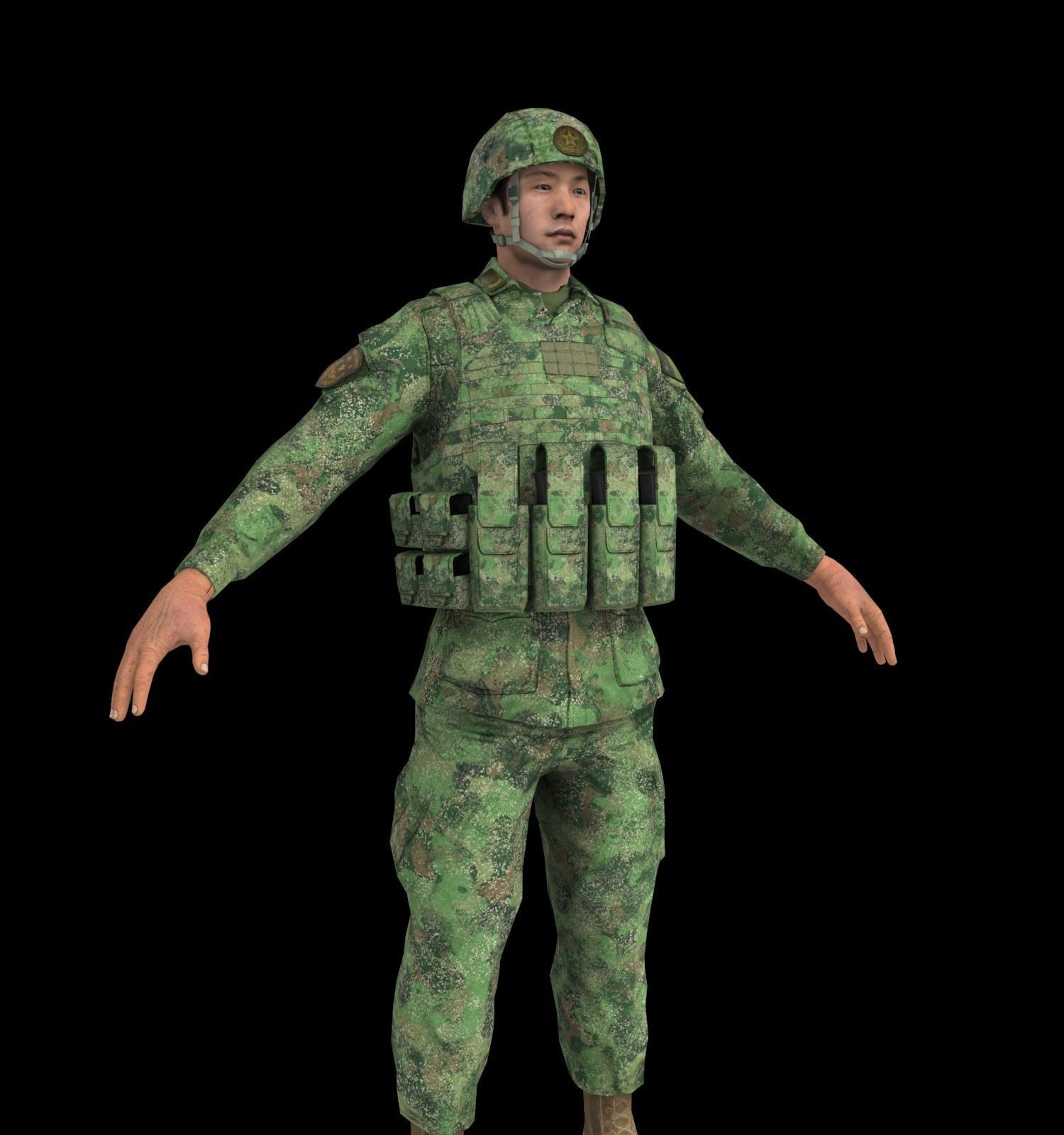 Chinese soldier 3D model | CGTrader