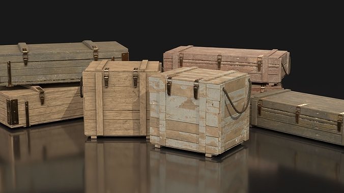 Wood Box Set free 3D model | CGTrader