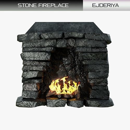 3D model Stone Fireplace VR / AR / low-poly | CGTrader