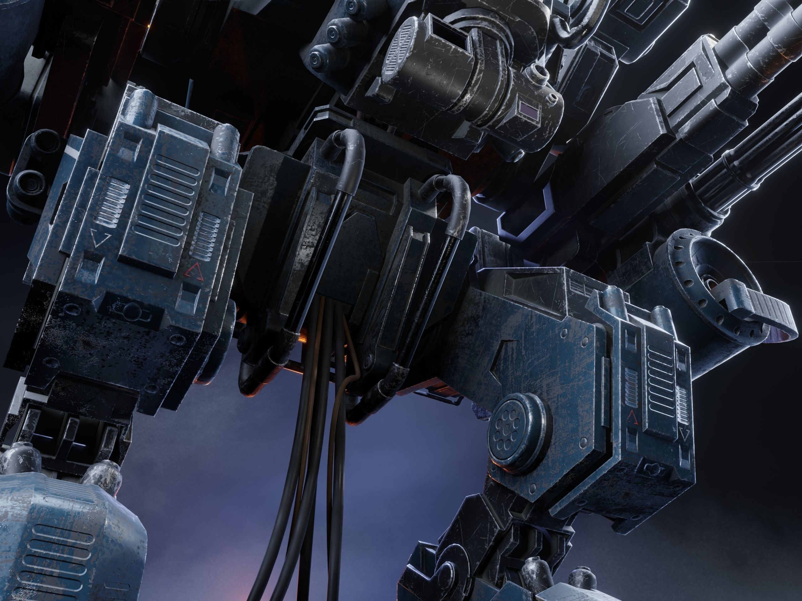 3D model Realistic Mech in military style VR / AR / low-poly | CGTrader