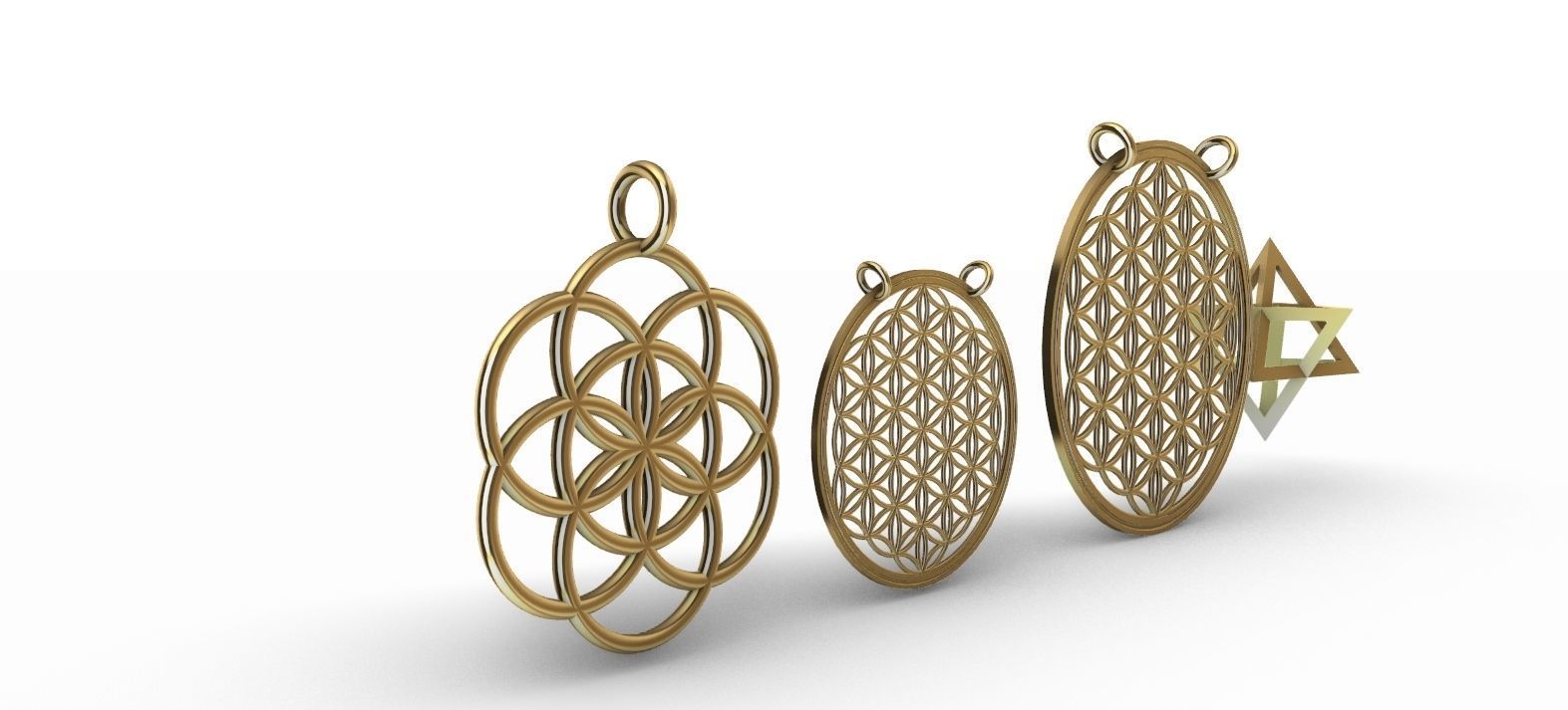 Sacred Geometry Flower of Life Merkabah Pendants 3D model 3D printable ...