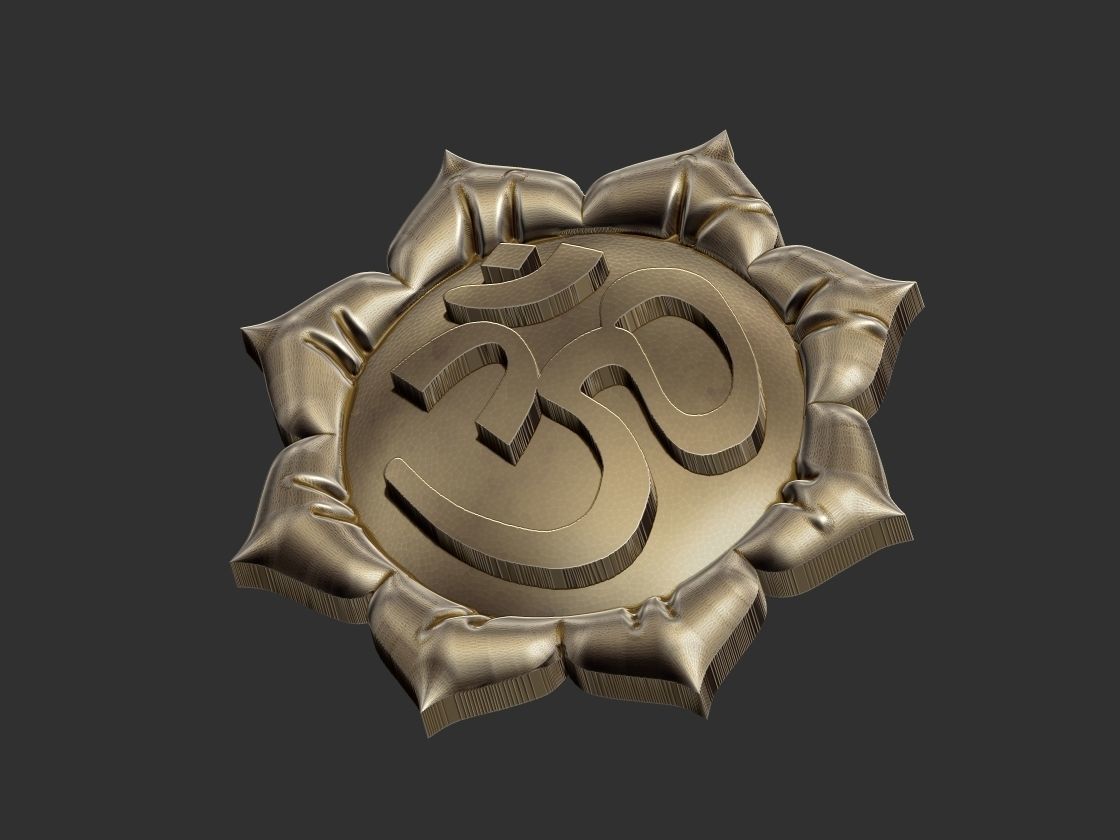 Lotus Flower Ohm Pendant 3D model 3D printable | CGTrader