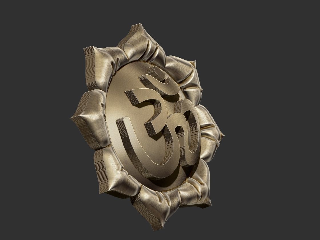 Lotus Flower Ohm Pendant 3D model 3D printable | CGTrader