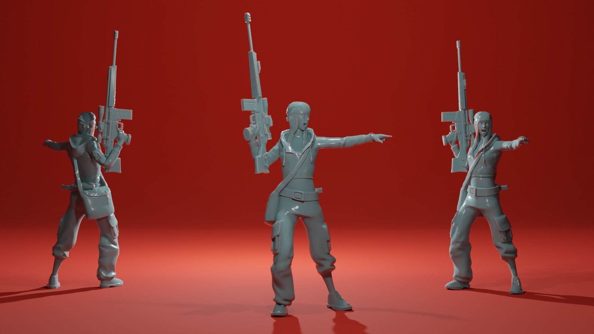 Militia Marksman Lady - Female Sniper Squad 3D model 3D printable ...