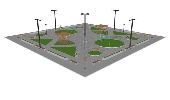 Public Square 01 3D model | CGTrader
