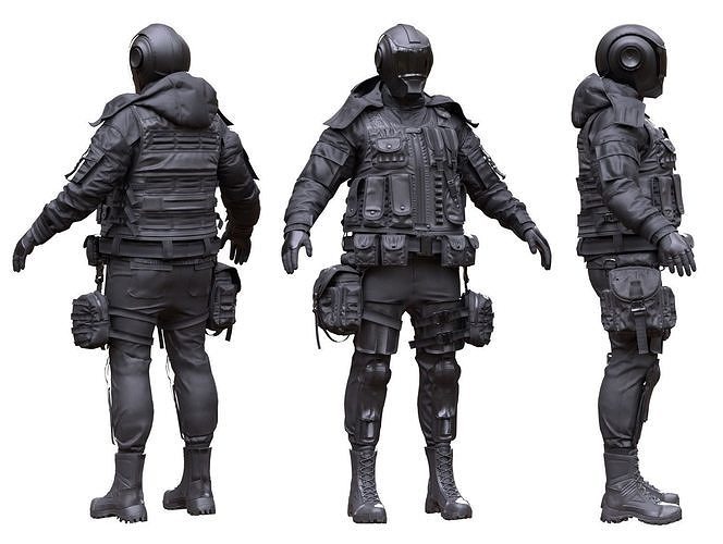 3D model Female Military Outfit 5 VR / AR / low-poly | CGTrader