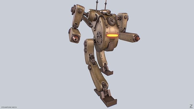 3D model Steampunk mech VR / AR / low-poly | CGTrader
