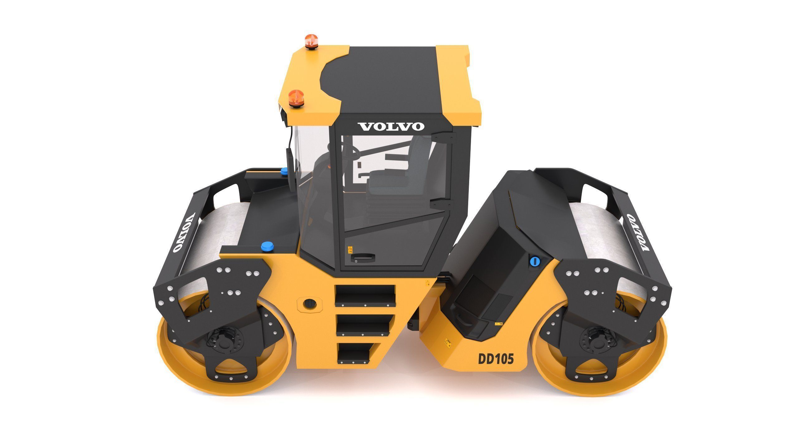 Volvo DD105 Articulated Tandem Road Roller 3D model | CGTrader