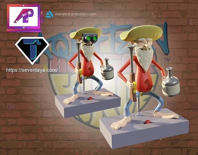 AquaTeen Jiggle Billy with night vision goggles 3D model 3D printable ...