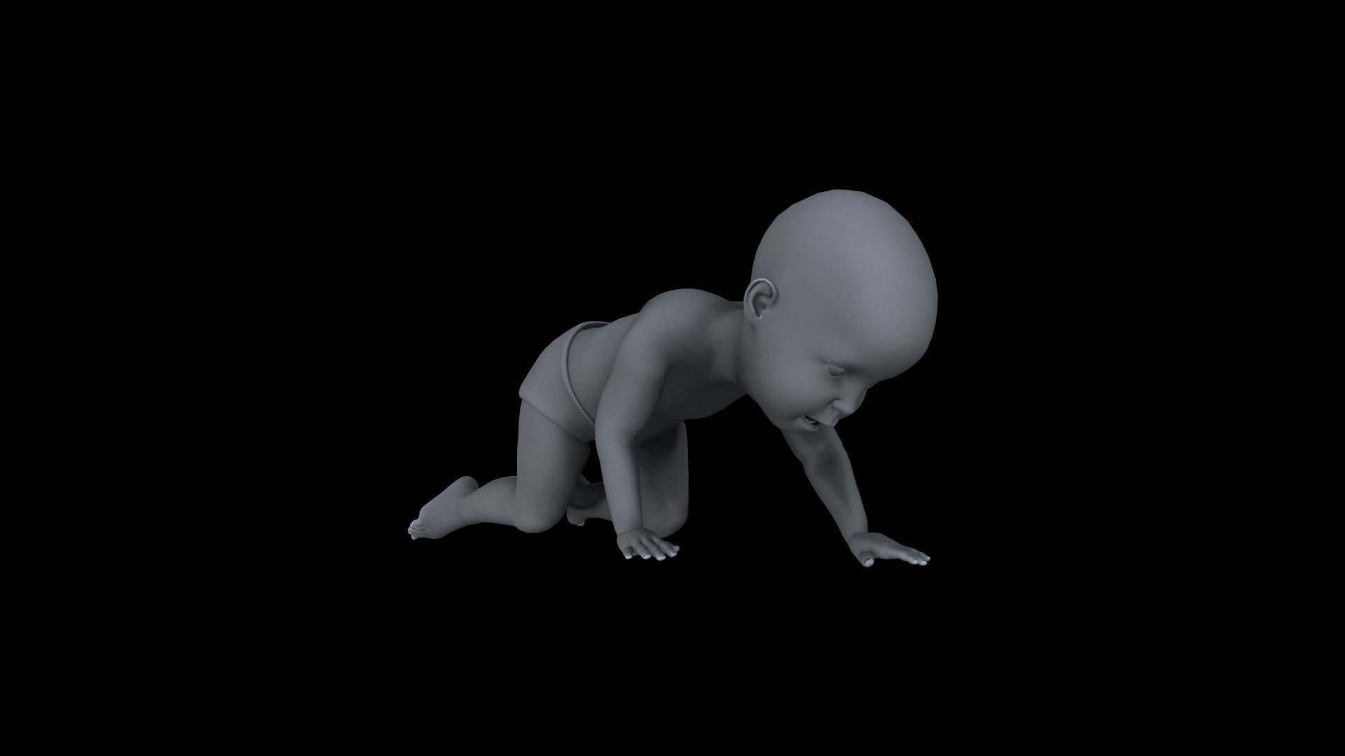 BABY02 Crawling Animation 3D model animated rigged | CGTrader