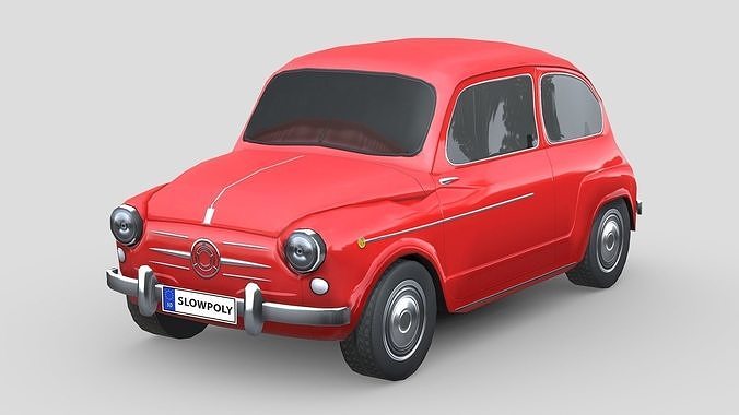 3D model Fiat 600D 1965 VR / AR / low-poly | CGTrader