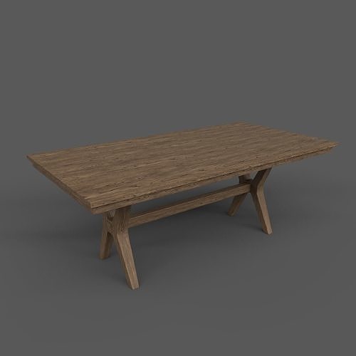 3D model Bridgewater Rectangular Dining Table VR / AR / low-poly | CGTrader