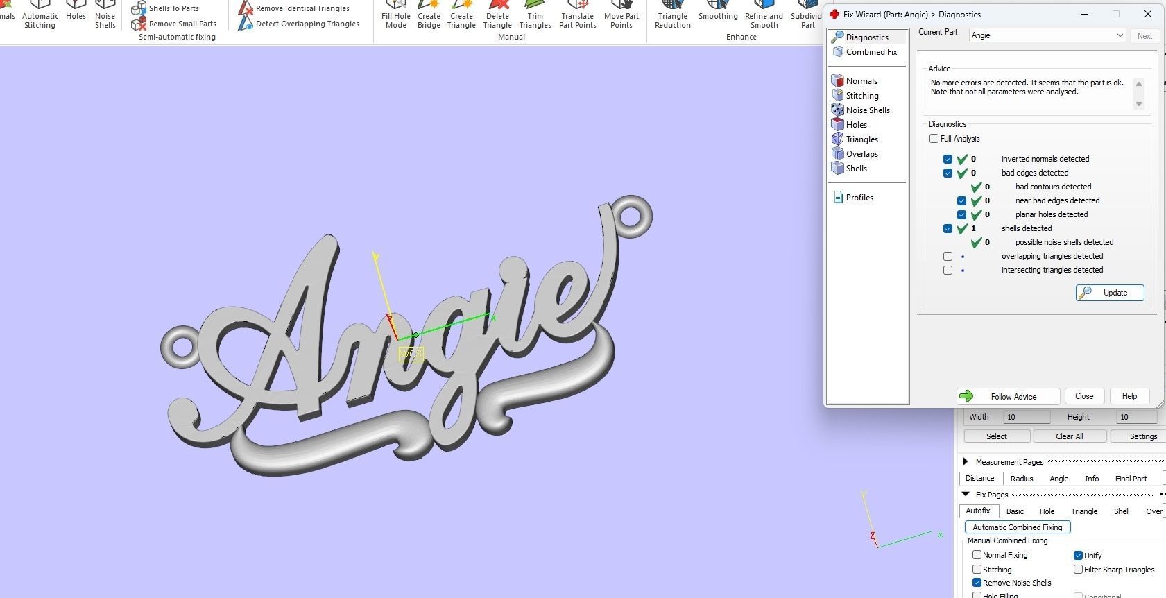 Name Pendant Necklace Angie 3D model 3D printable | CGTrader