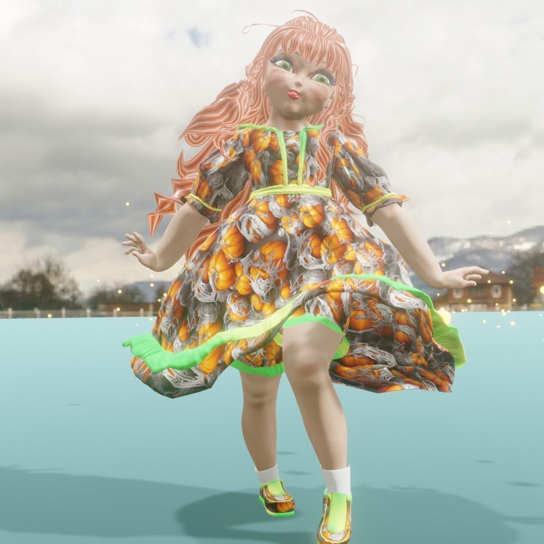 3D model rigged girl low poly game ready VR / AR / low-poly | CGTrader