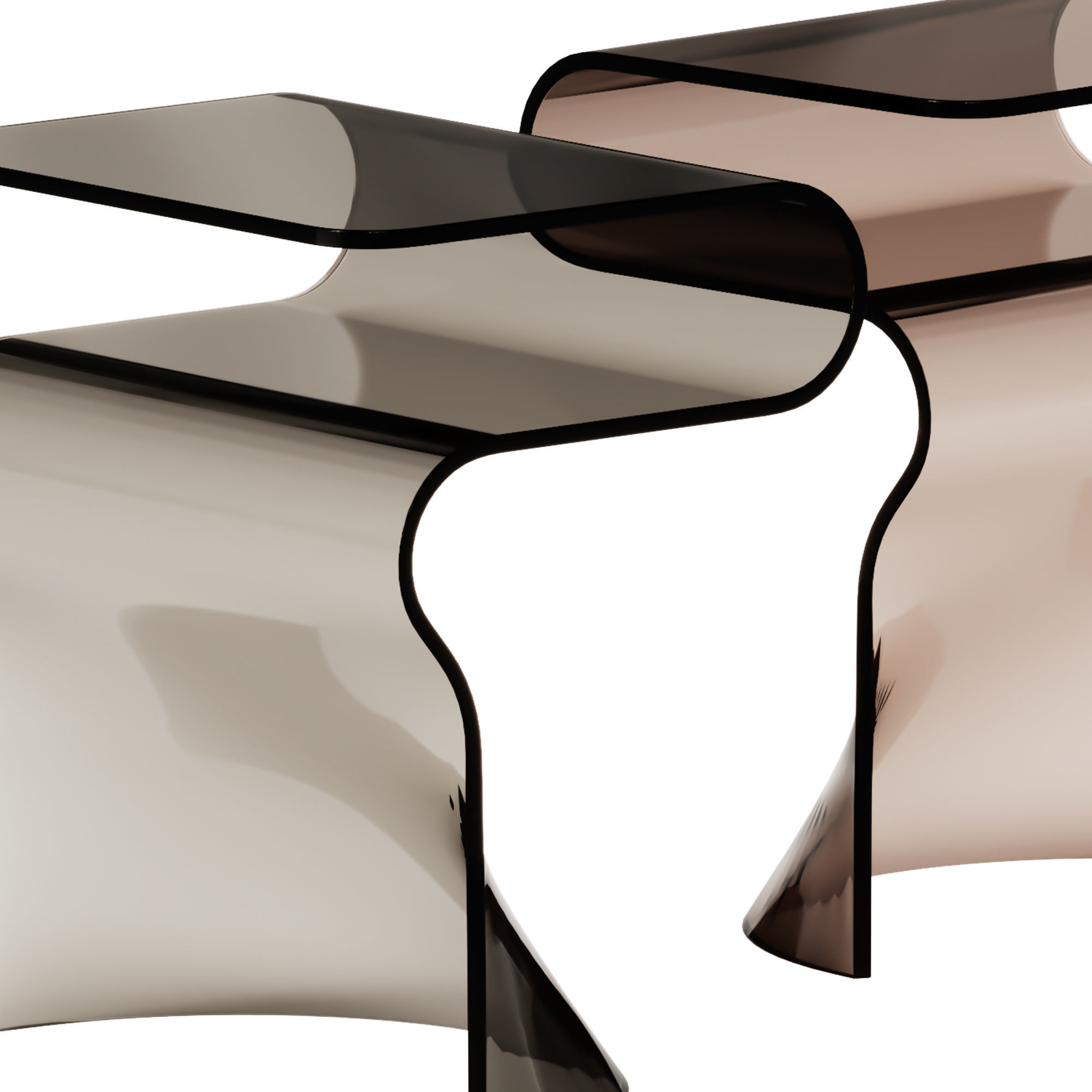 Fiam Italia Toki Glass Side Table 3D model | CGTrader