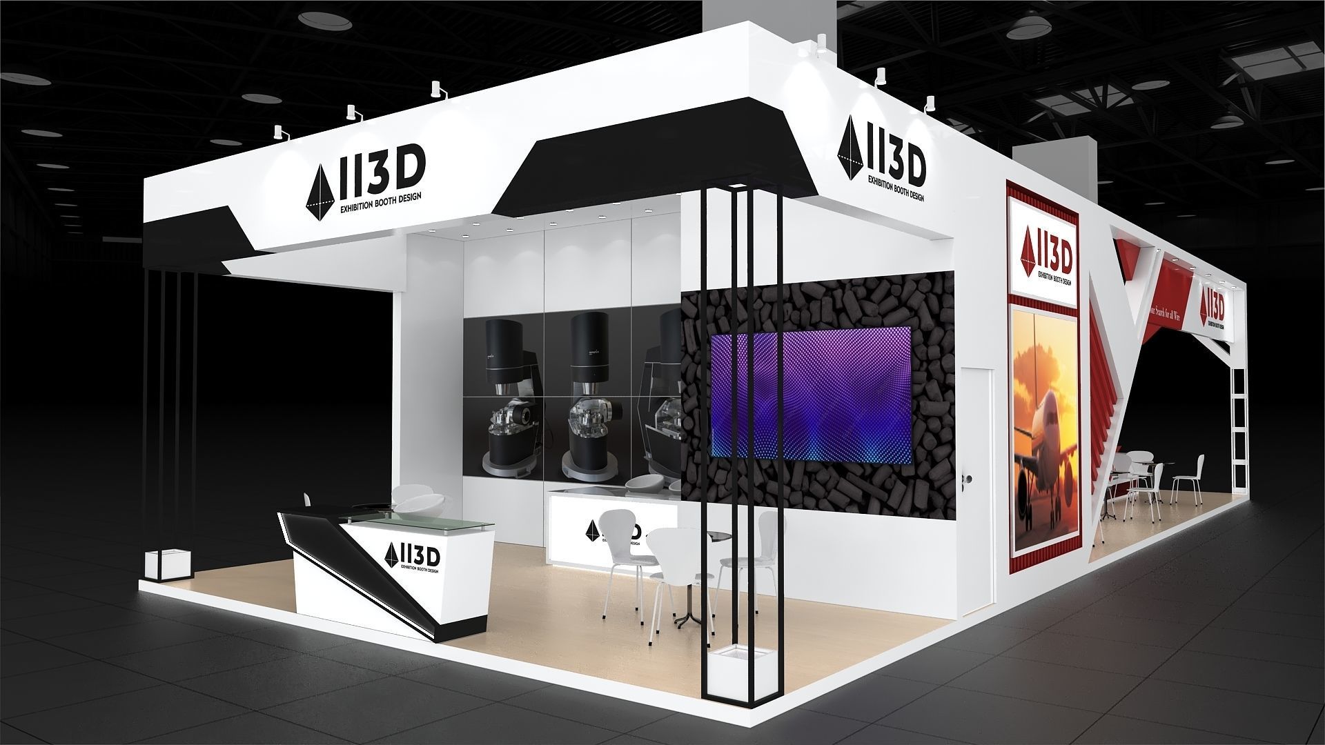 Exhibition Stand Stall Four Side Open 17X6 3D model | CGTrader