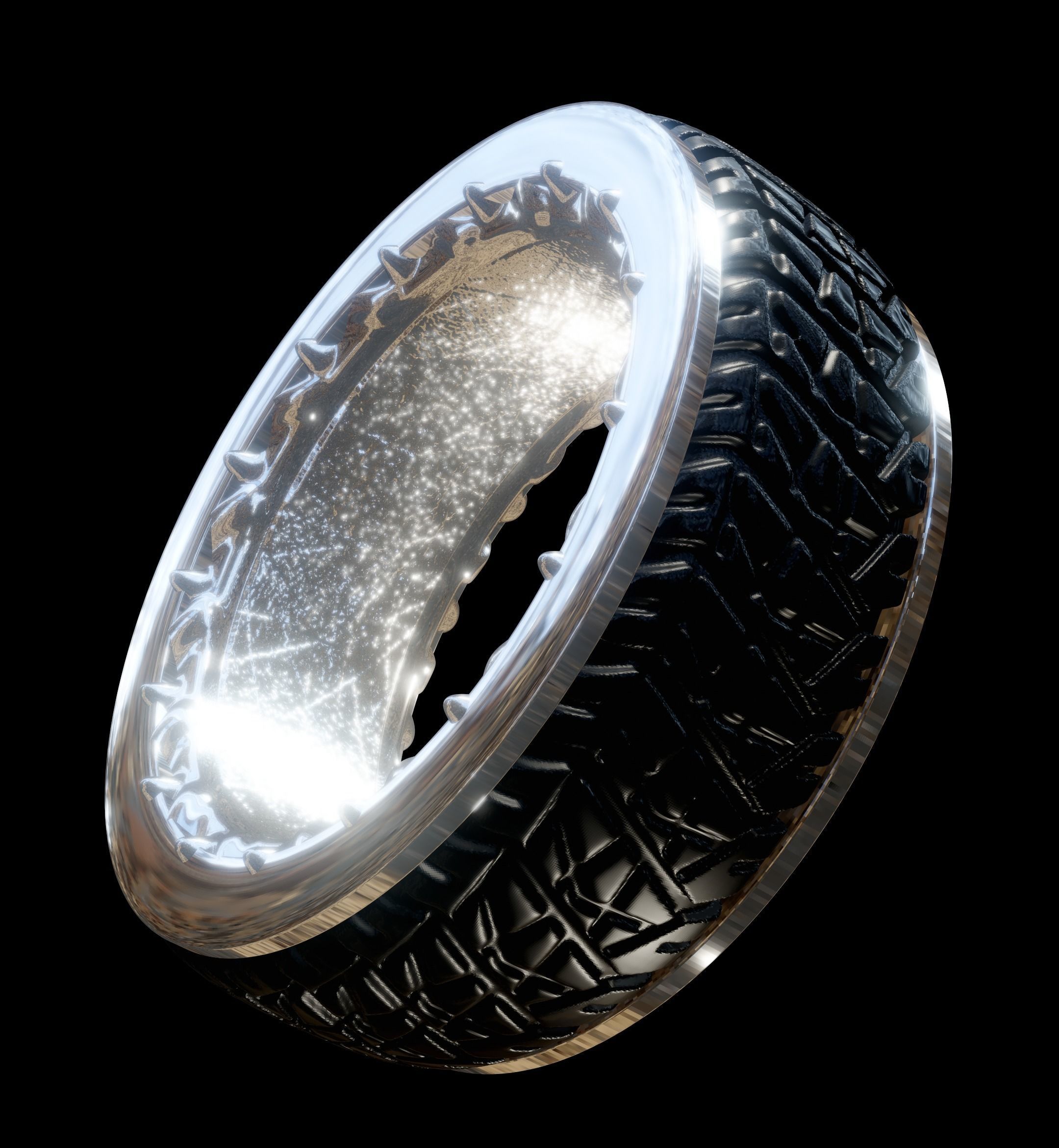 Auto Drift Gold Ring Tire Extravaganza - Rev Up your Style 3D model ...