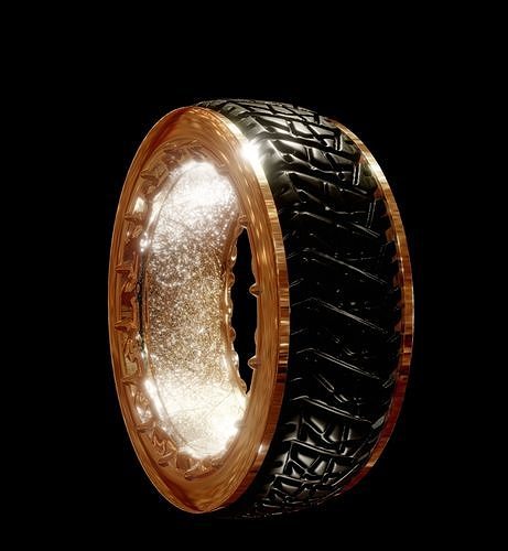 Auto Drift Gold Ring Tire Extravaganza - Rev Up your Style 3D model ...