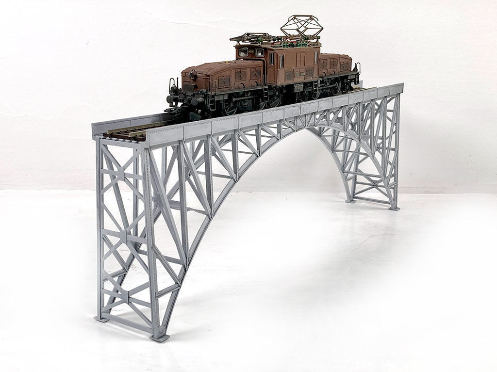 LINE-0004 Steel arc bridge riveted H0-scale 3D model 3D printable ...
