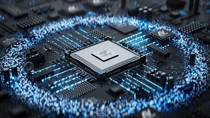 Computer chip motherboard CPU high-tech GPU 3D model 3D model animated ...