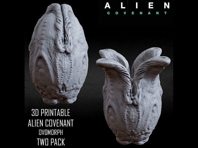 3D PRINTABLE ALIEN COVENANT CLOSED AND OPEN EGG 3D model 3D printable ...