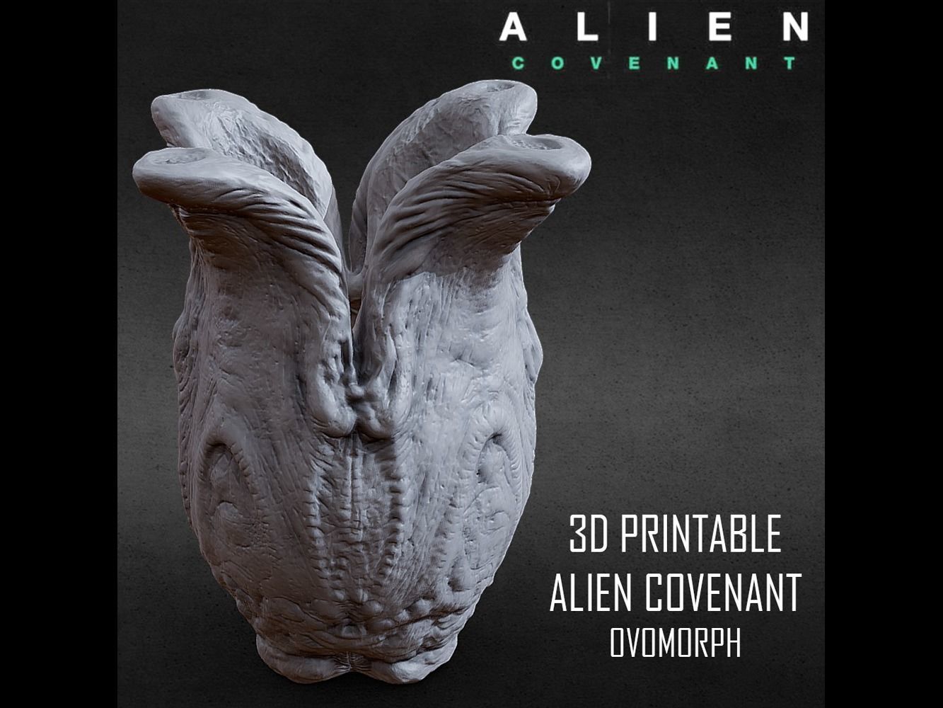 3D PRINTABLE ALIEN COVENANT CLOSED AND OPEN EGG 3D model 3D printable ...