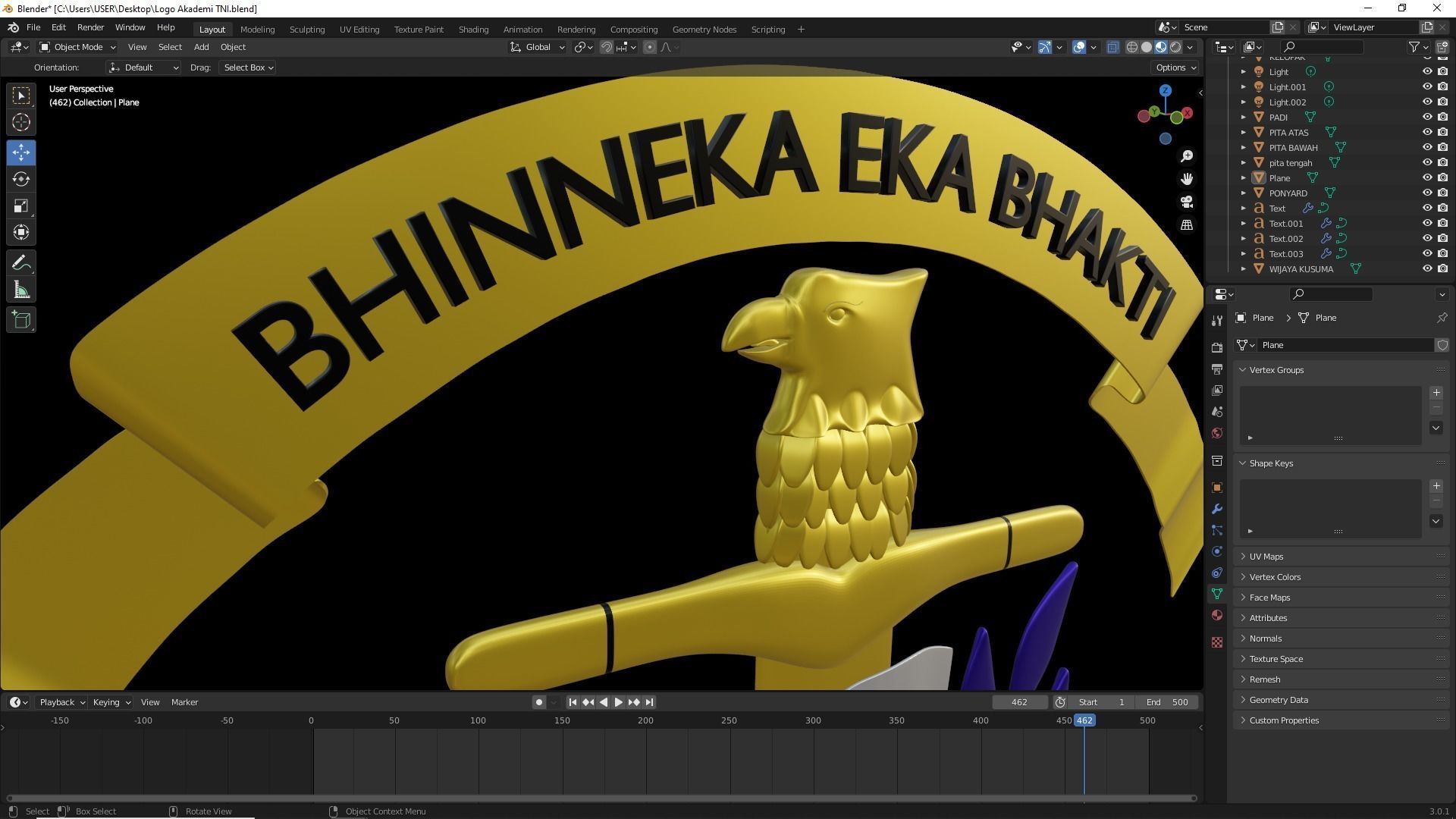 3D Logo Akademi TNI free 3D model | CGTrader