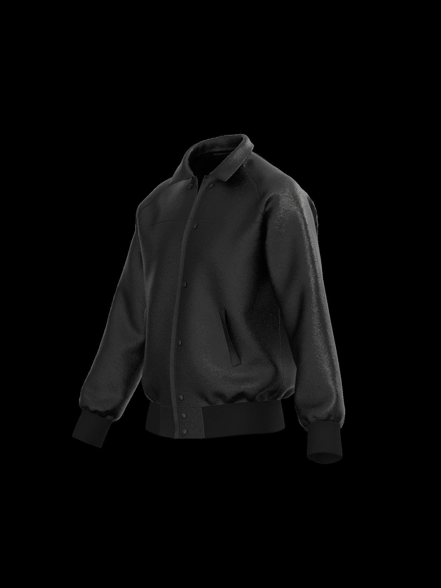 Male raglan leather jacket 3D model animated rigged | CGTrader