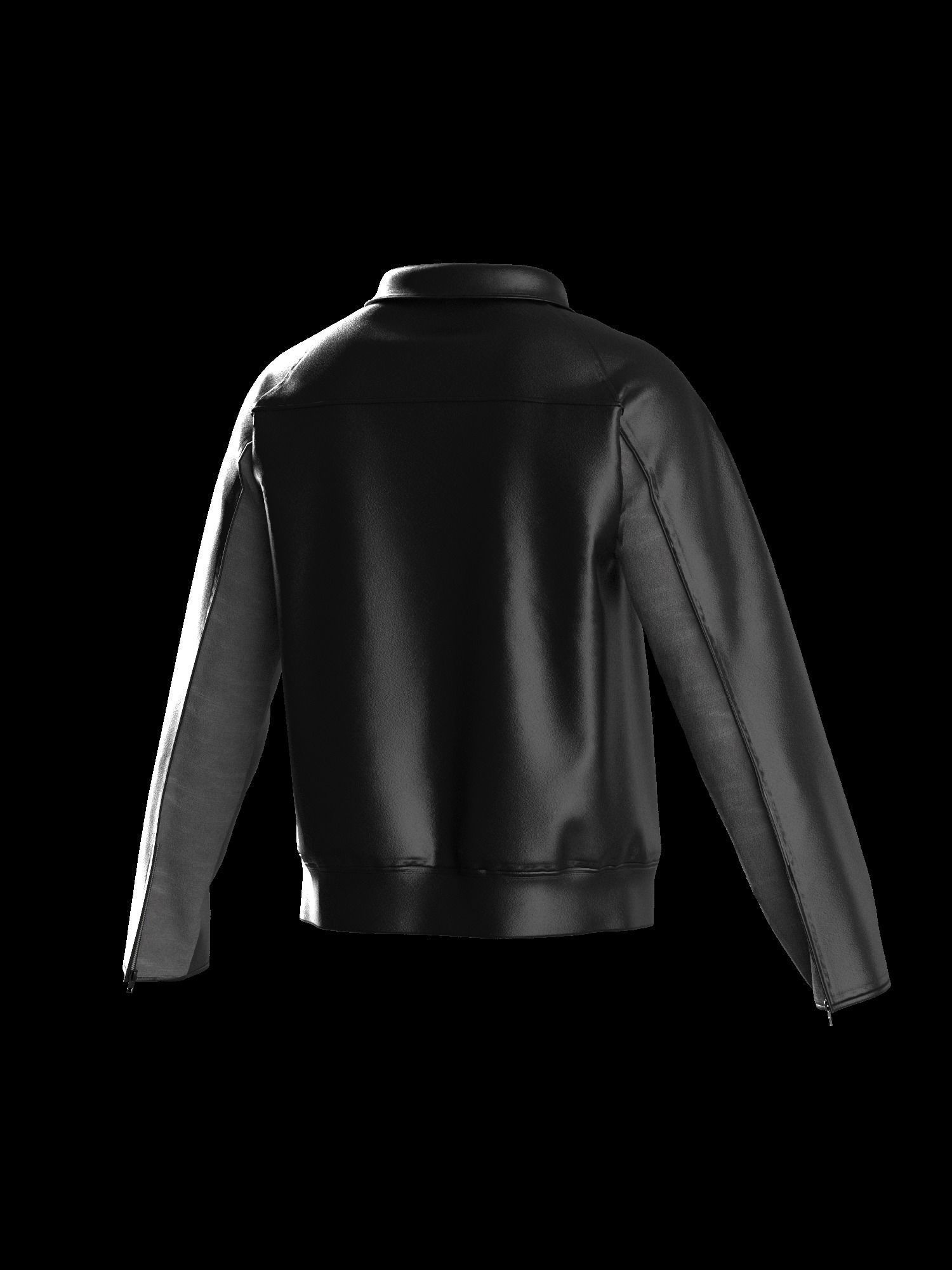 Male raglan leather jacket 3D model animated rigged | CGTrader