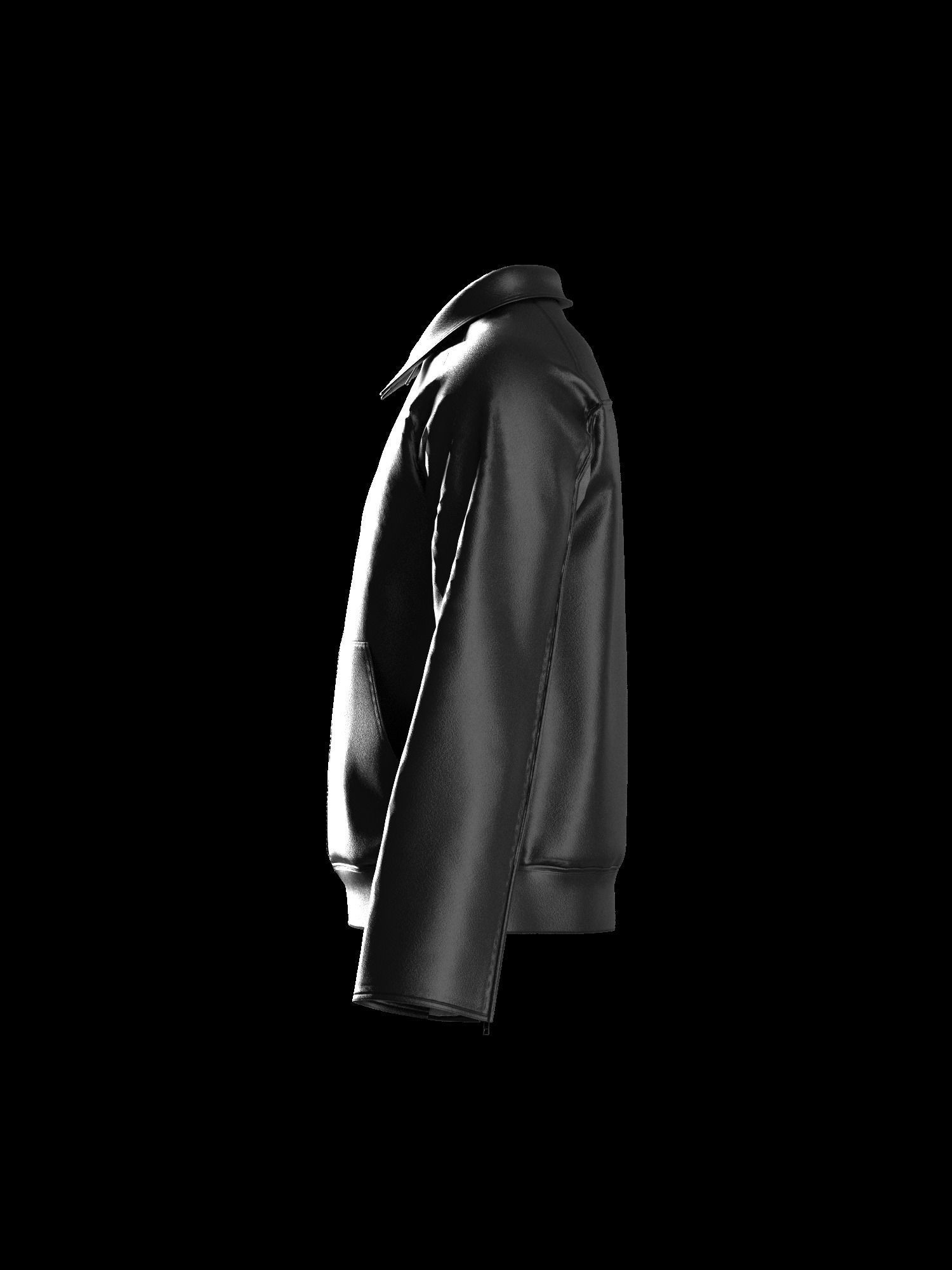 Male raglan leather jacket 3D model animated rigged | CGTrader