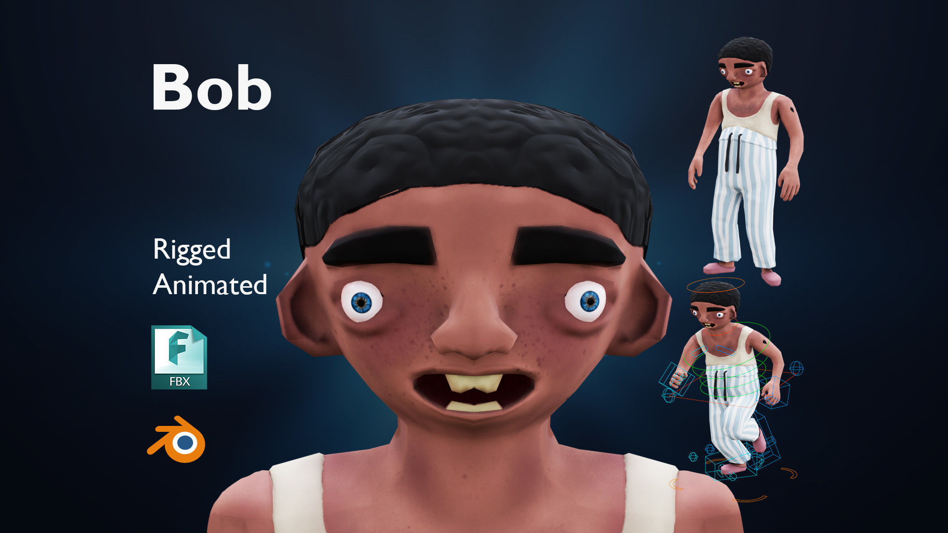3D model Bob - Rigged Animated Looney Character VR / AR / low-poly ...