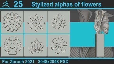 Stylized alphas of flowers Texture | CGTrader